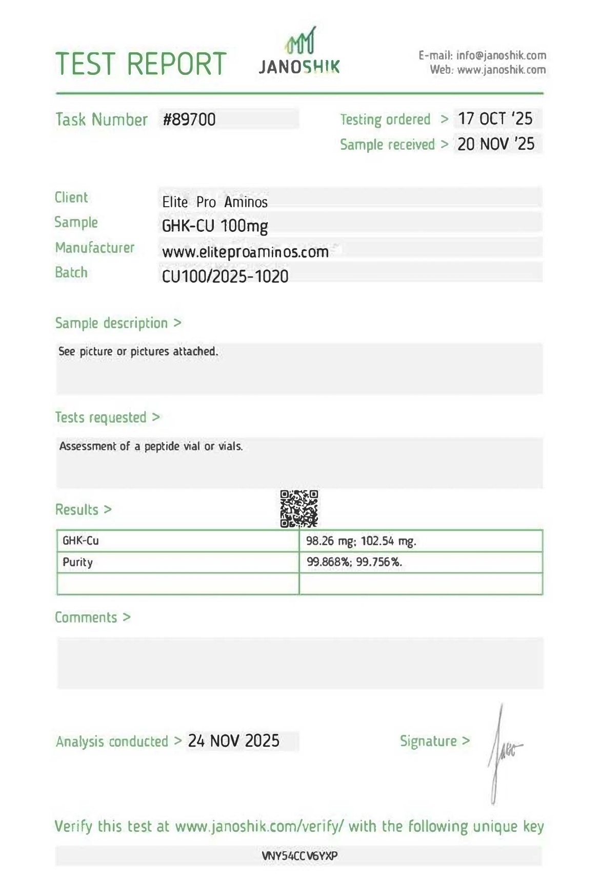 GHK-CU100 MG – Precision Biolabs
